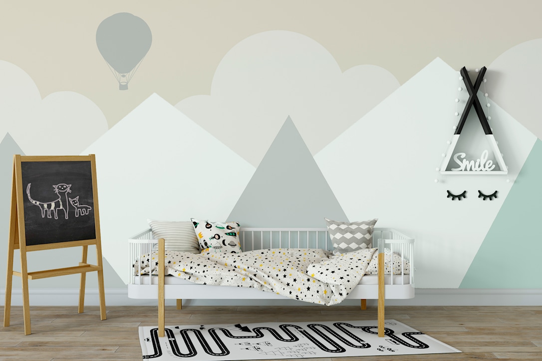 Mal bjerge på væggen